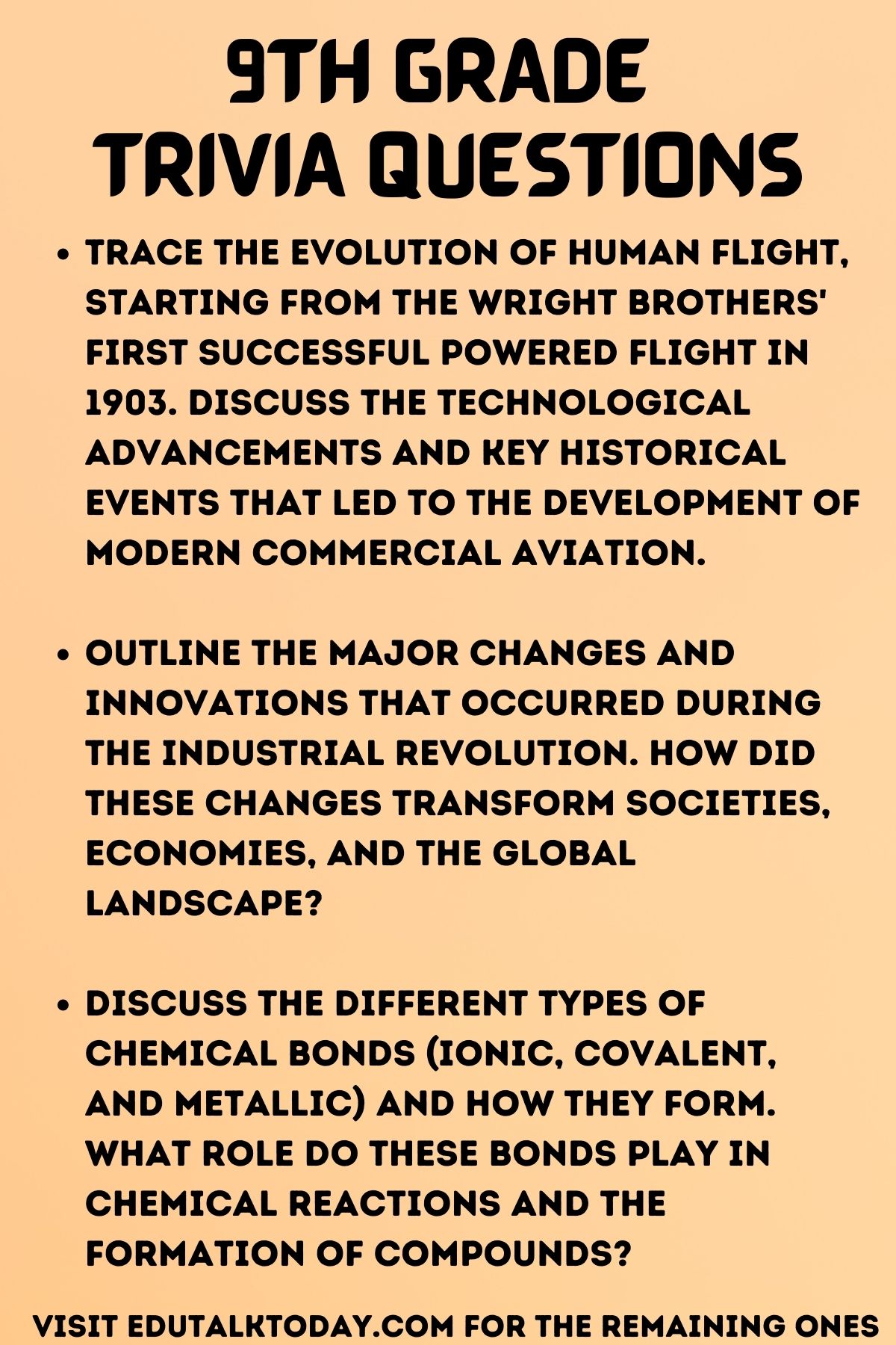 36 9th Grade Trivia Questions - EduTalkToday