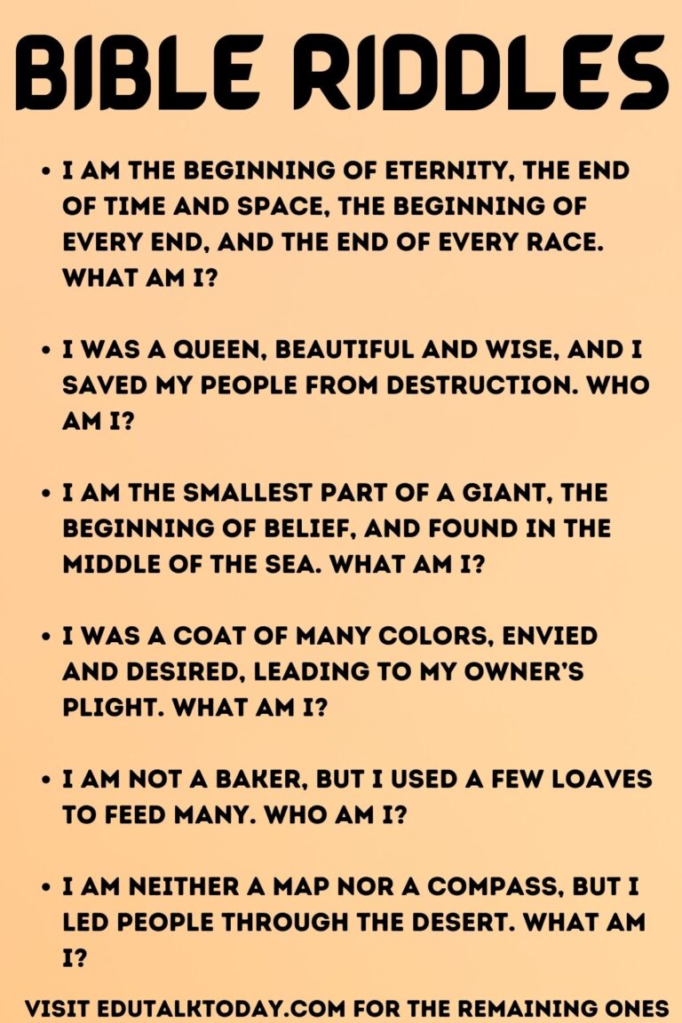 46 Bible Riddles - EduTalkToday