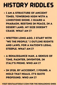 49 History Riddles with Answers - EduTalkToday
