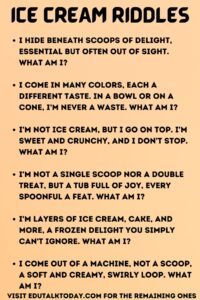 26 Ice Cream Riddles - EduTalkToday