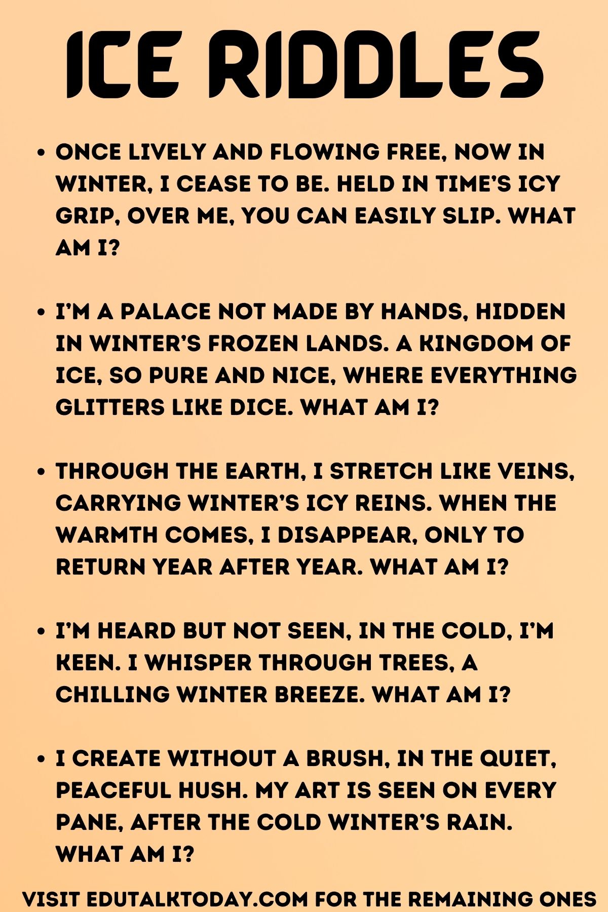 25 Ice Riddles - EduTalkToday