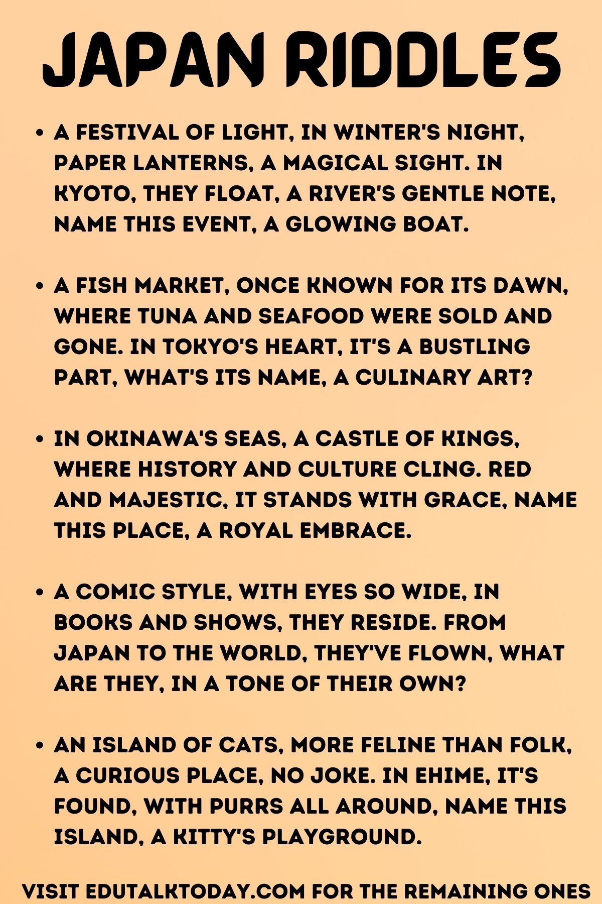 49 Japan Riddles - EduTalkToday