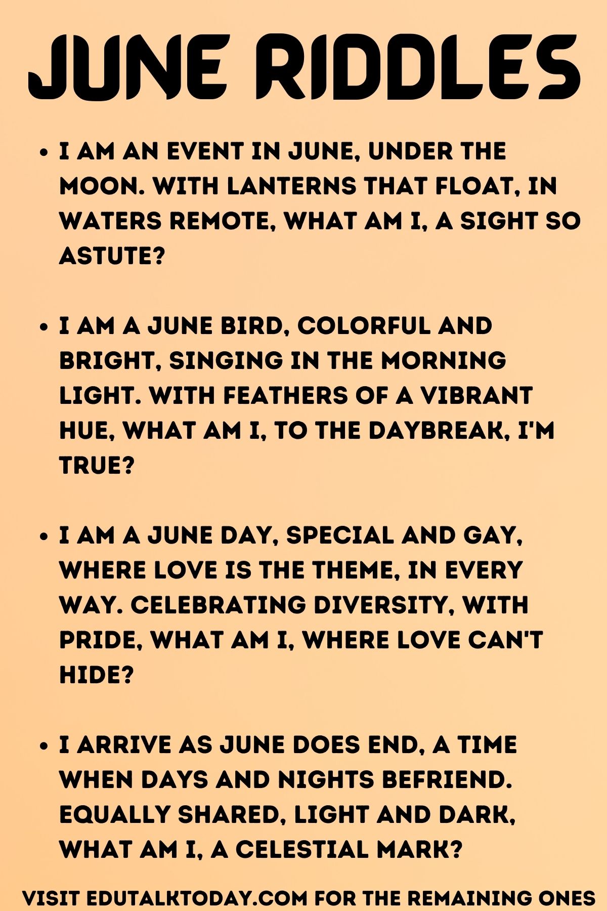 34 June Riddles - EduTalkToday