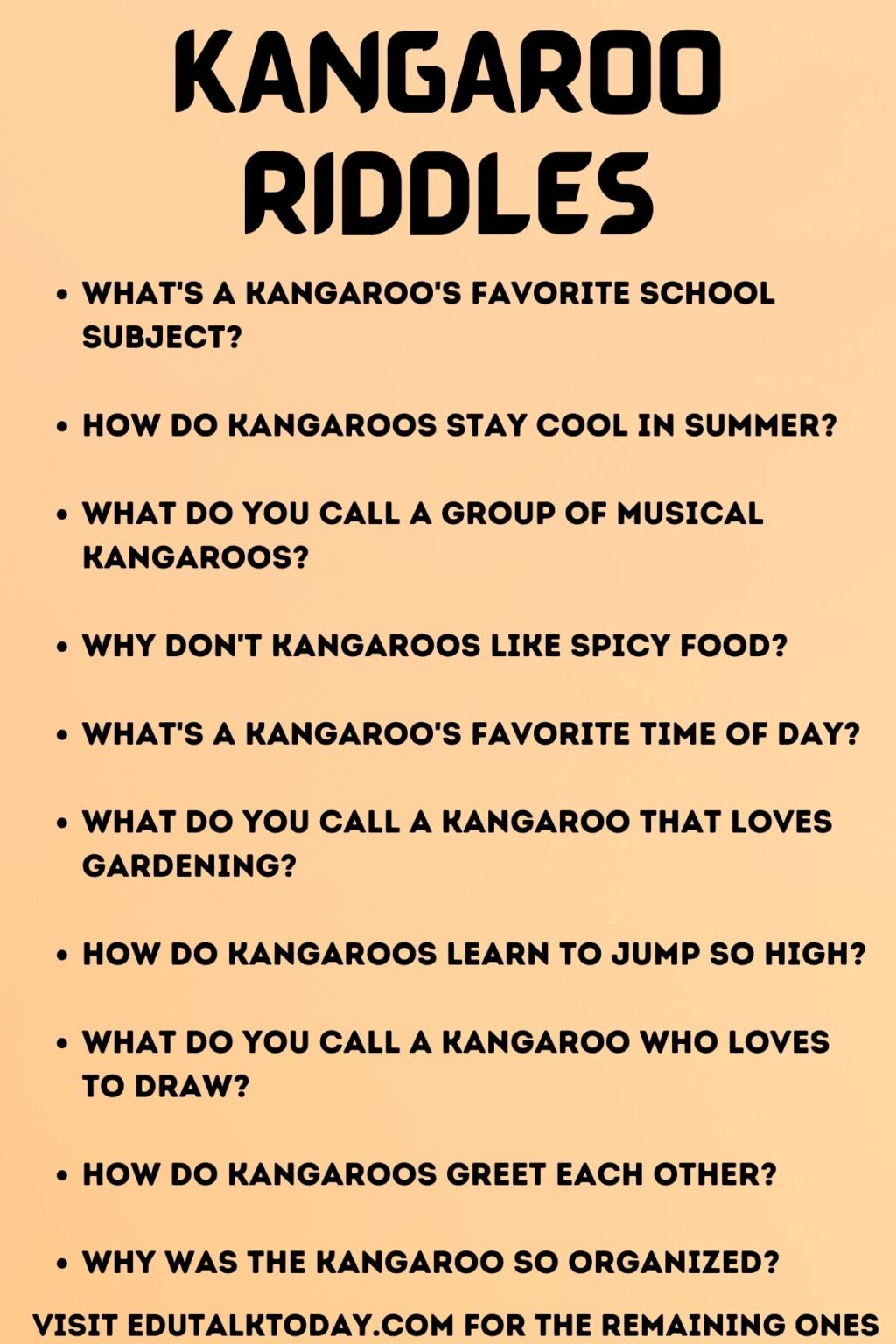 40 Kangaroo Riddles - EduTalkToday
