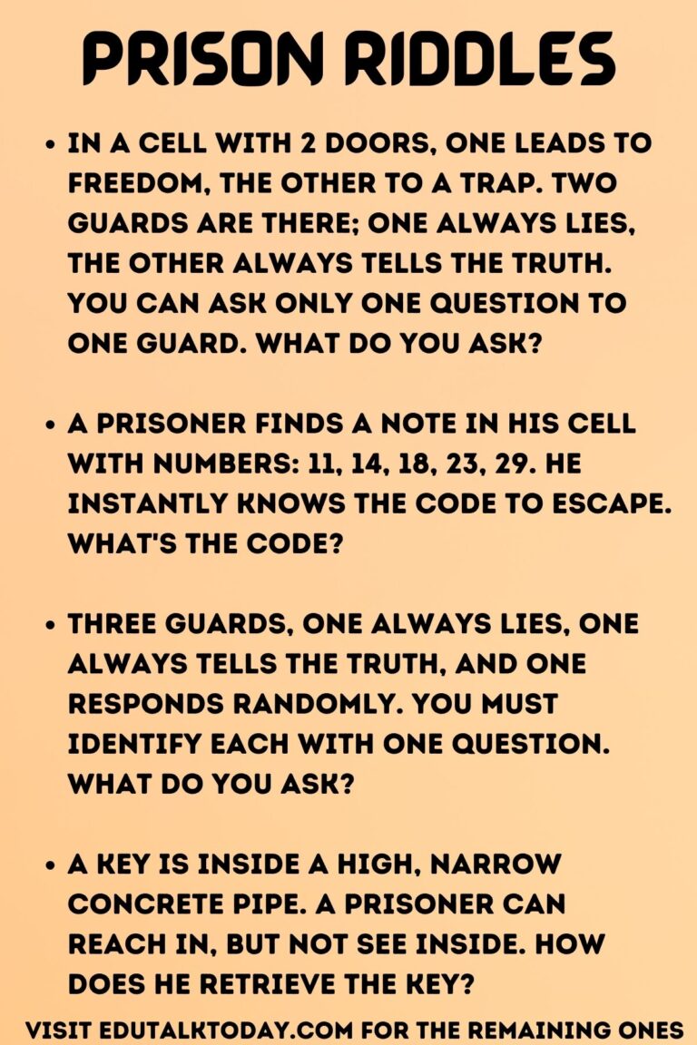 30 Prison Riddles - EduTalkToday