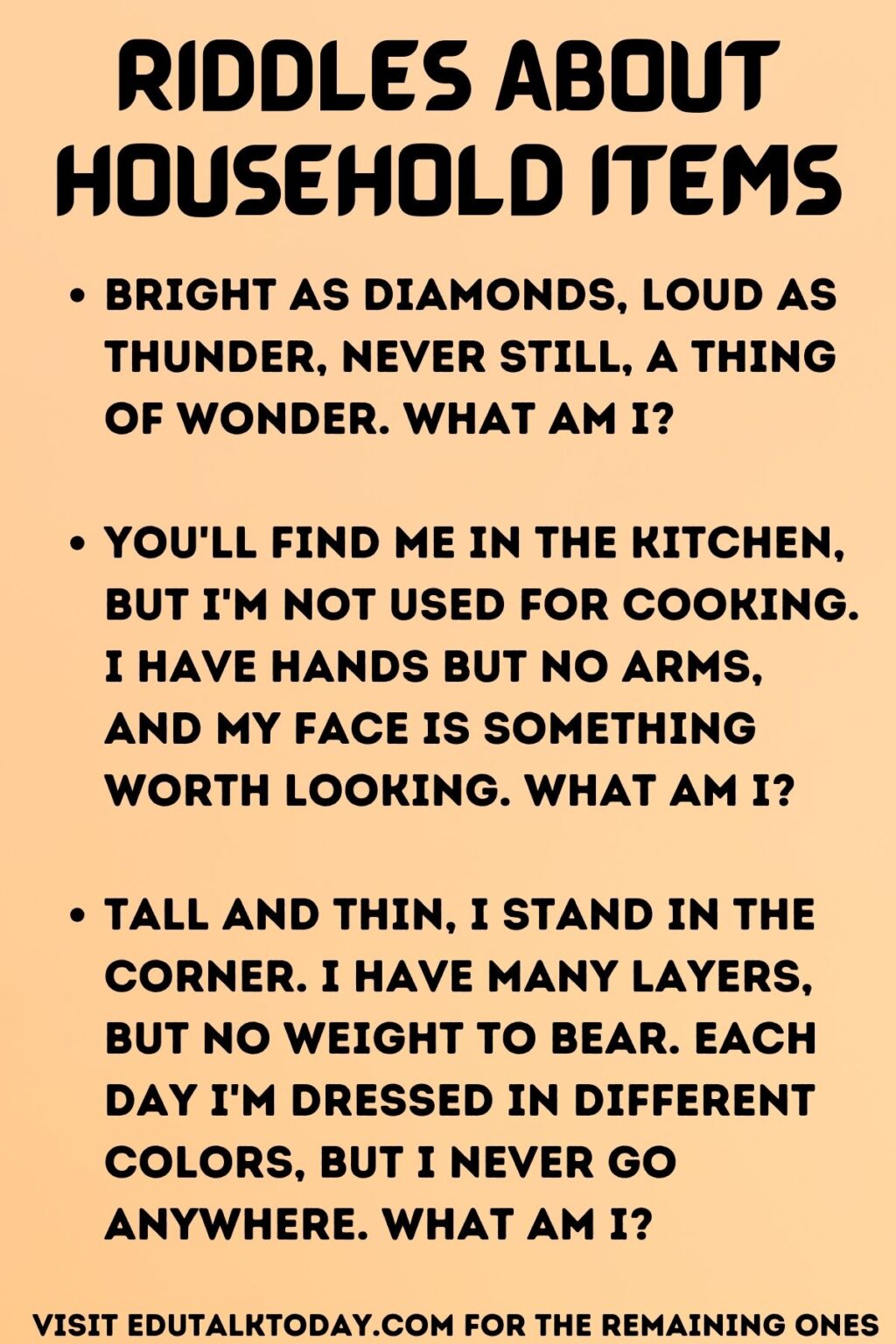 48 Riddles About Household Items and Objects - EduTalkToday