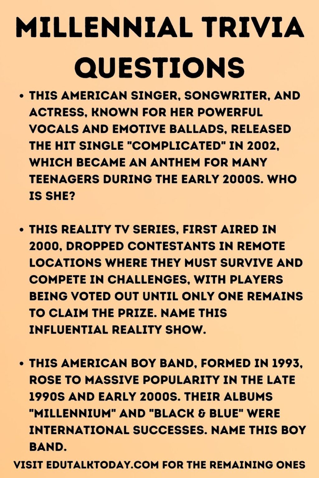 35 Millennial Trivia Questions - EduTalkToday