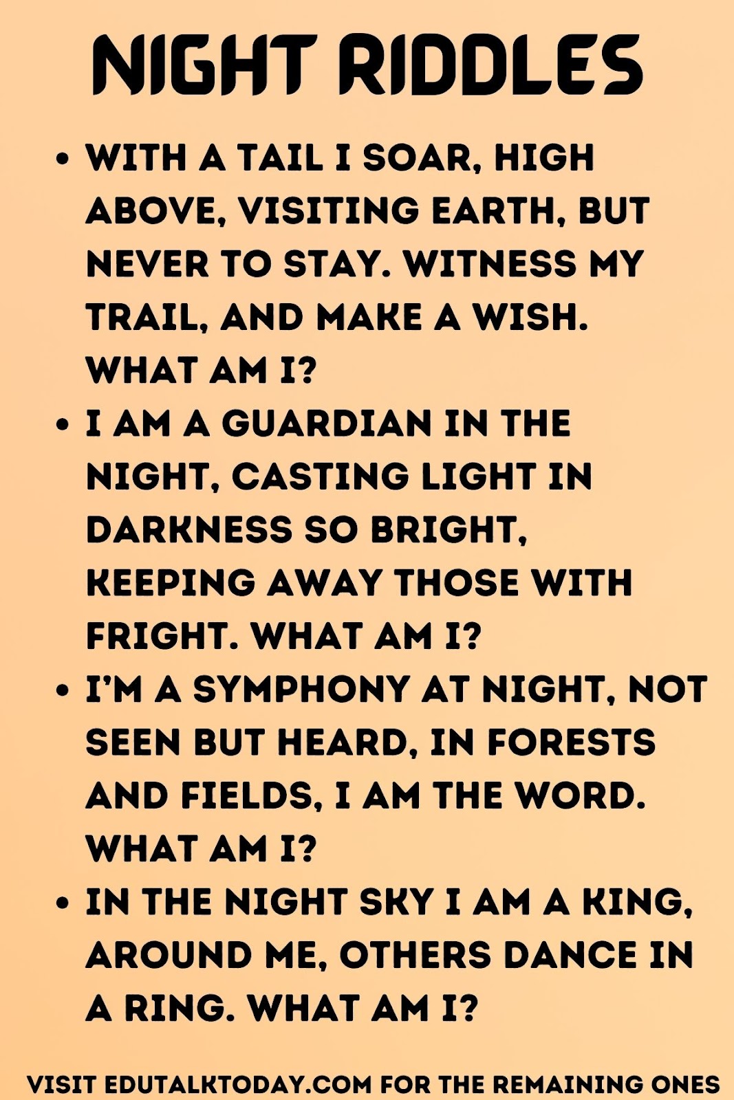 46 Night Riddles - EduTalkToday