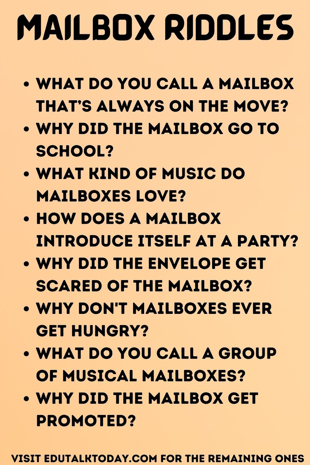 50 Mailbox Riddles - EduTalkToday