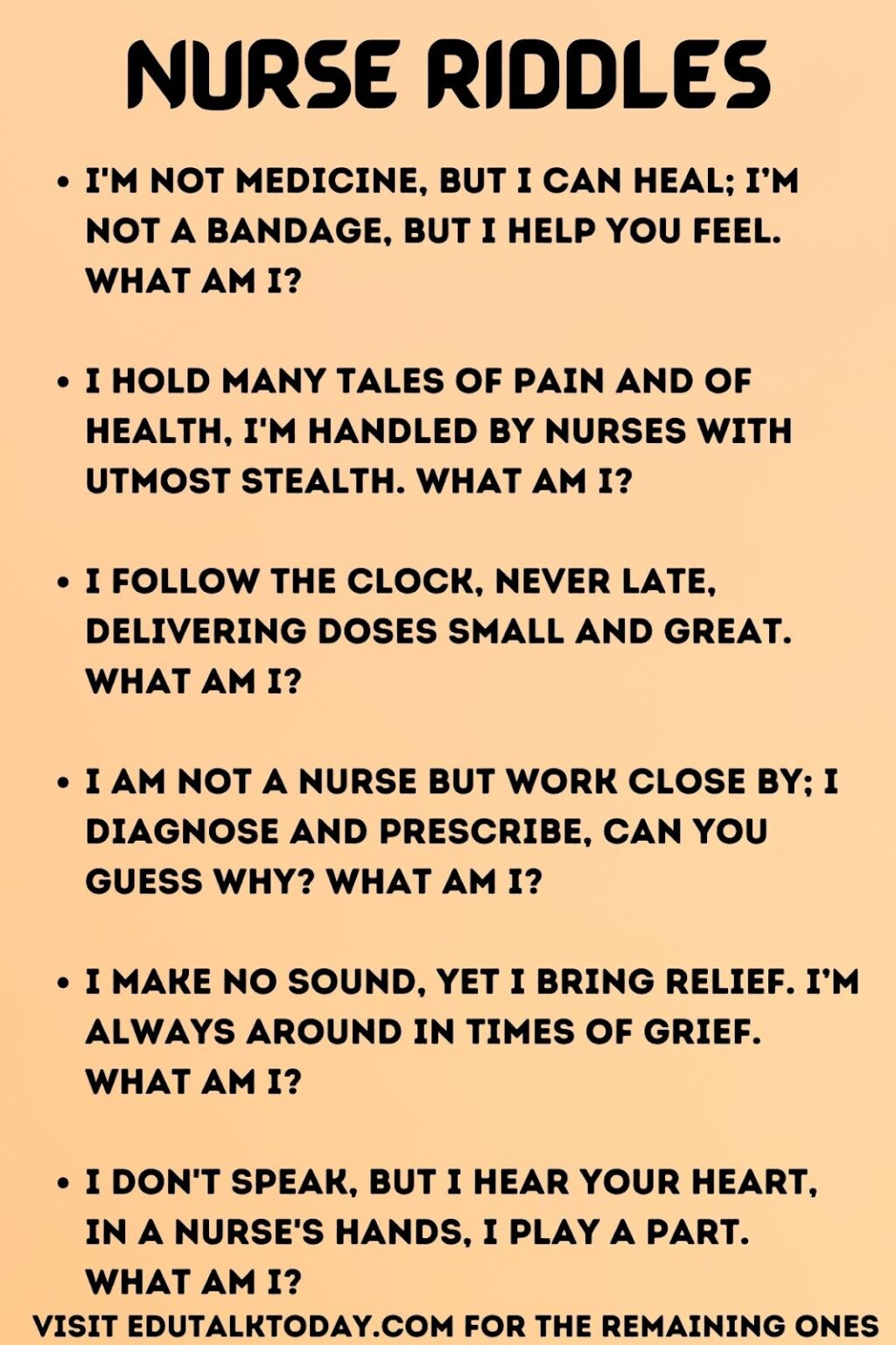 45 Nurse Riddles - EduTalkToday