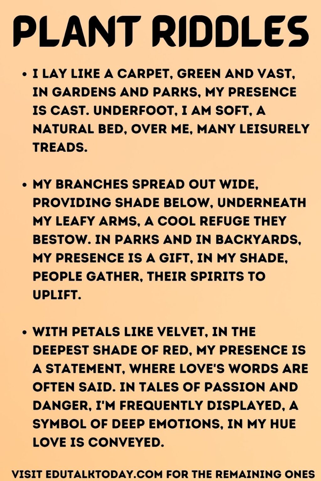 30 Plant Riddles - EduTalkToday