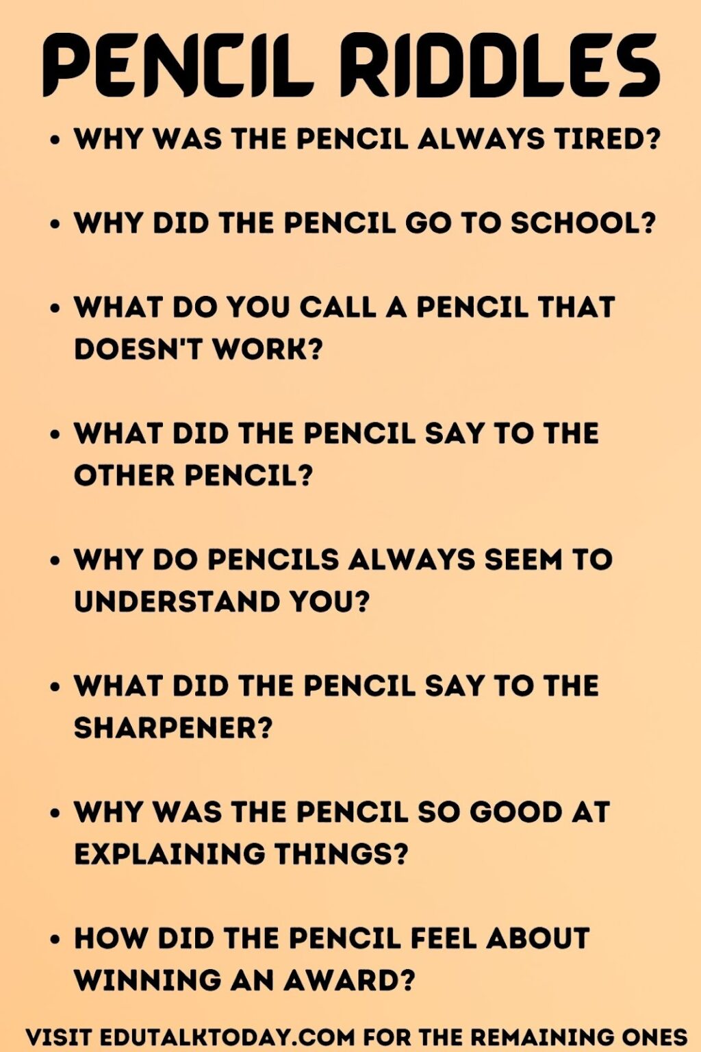 44 Pencil Riddles - EduTalkToday