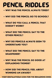 44 Pencil Riddles - EduTalkToday