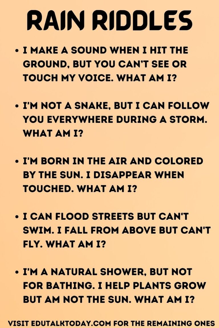 42 Rain Riddles - EduTalkToday