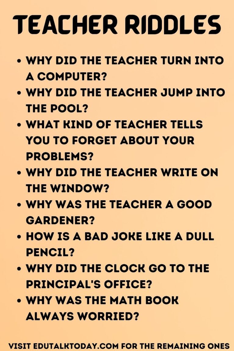 42 Teacher Riddles - EduTalkToday