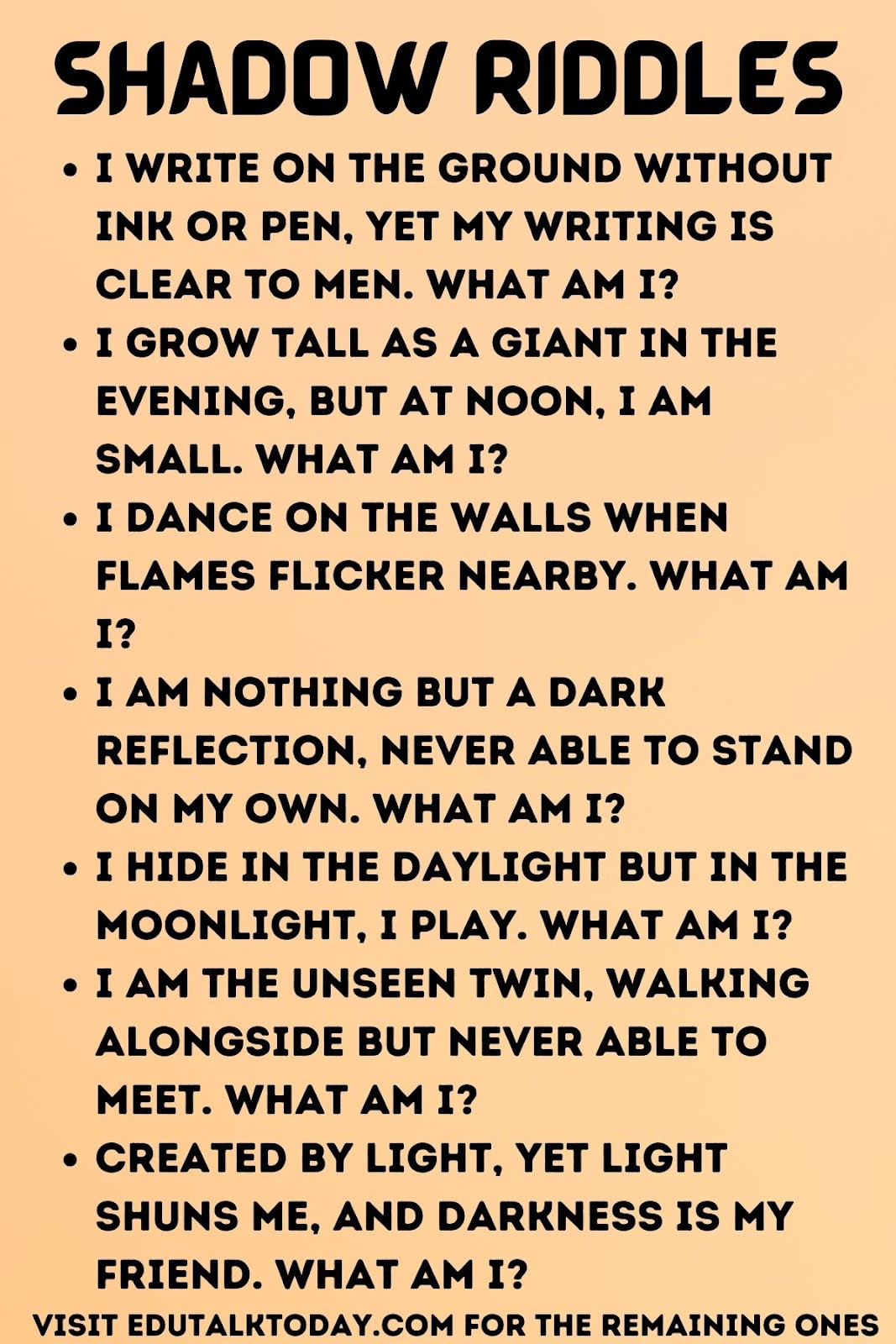 28 Shadow Riddles - EduTalkToday