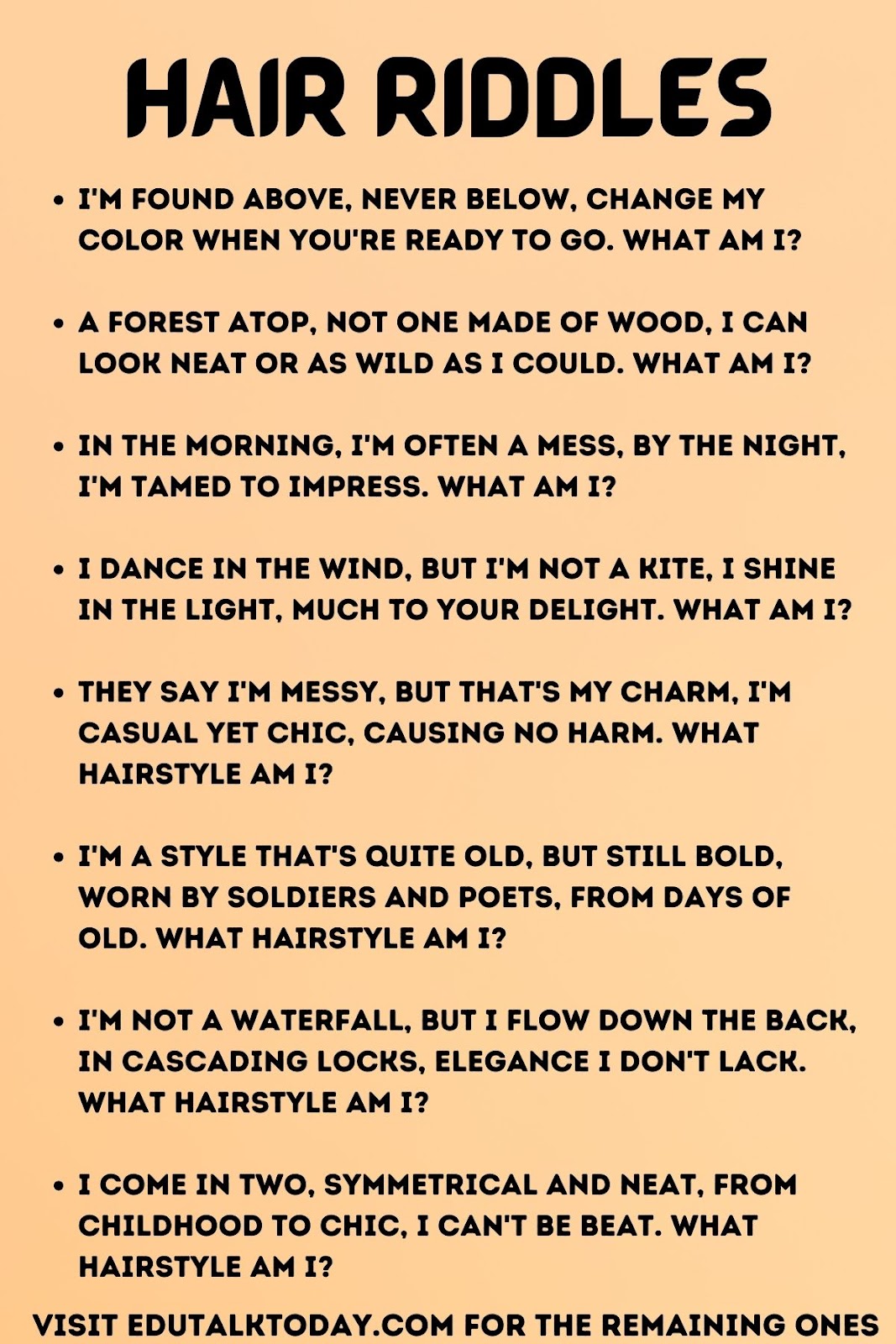 56 Hair Riddles - EduTalkToday