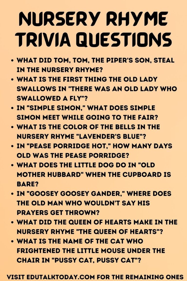 50 Nursery Rhymes Trivia Questions - EduTalkToday