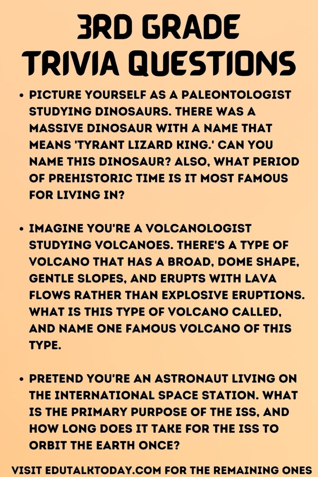 36 3rd Grade Trivia Questions - EduTalkToday