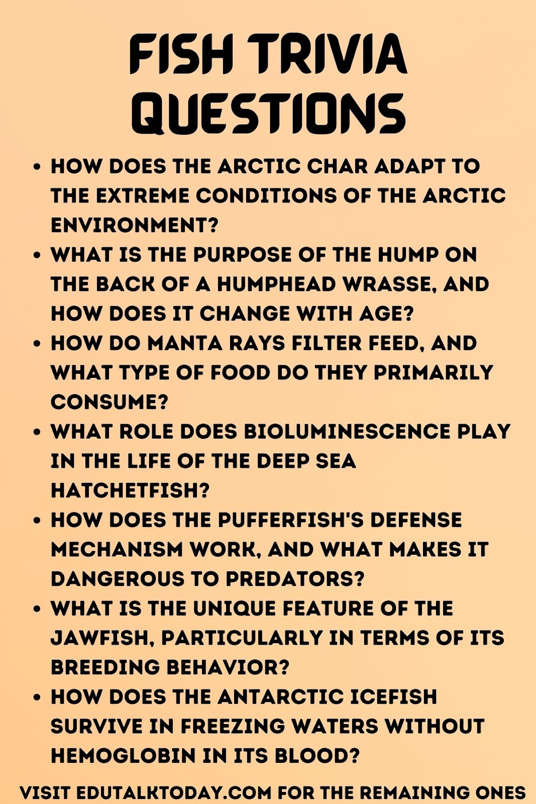 36 Fish Trivia Questions - EduTalkToday