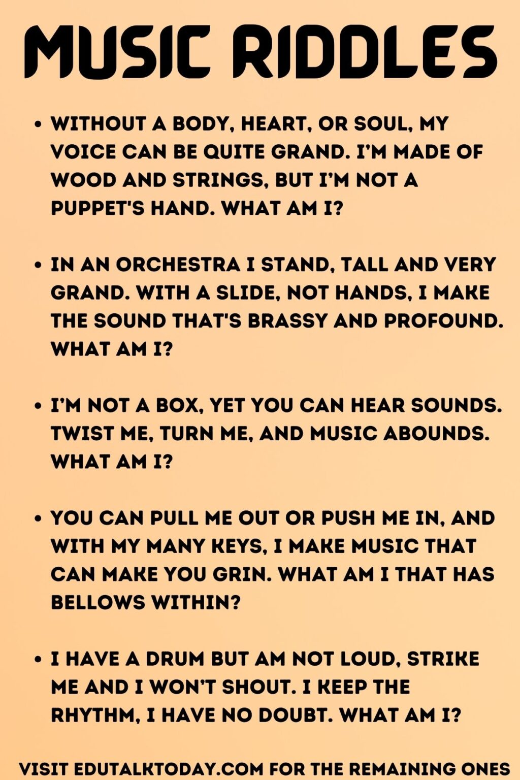 45 Music Riddles - EduTalkToday