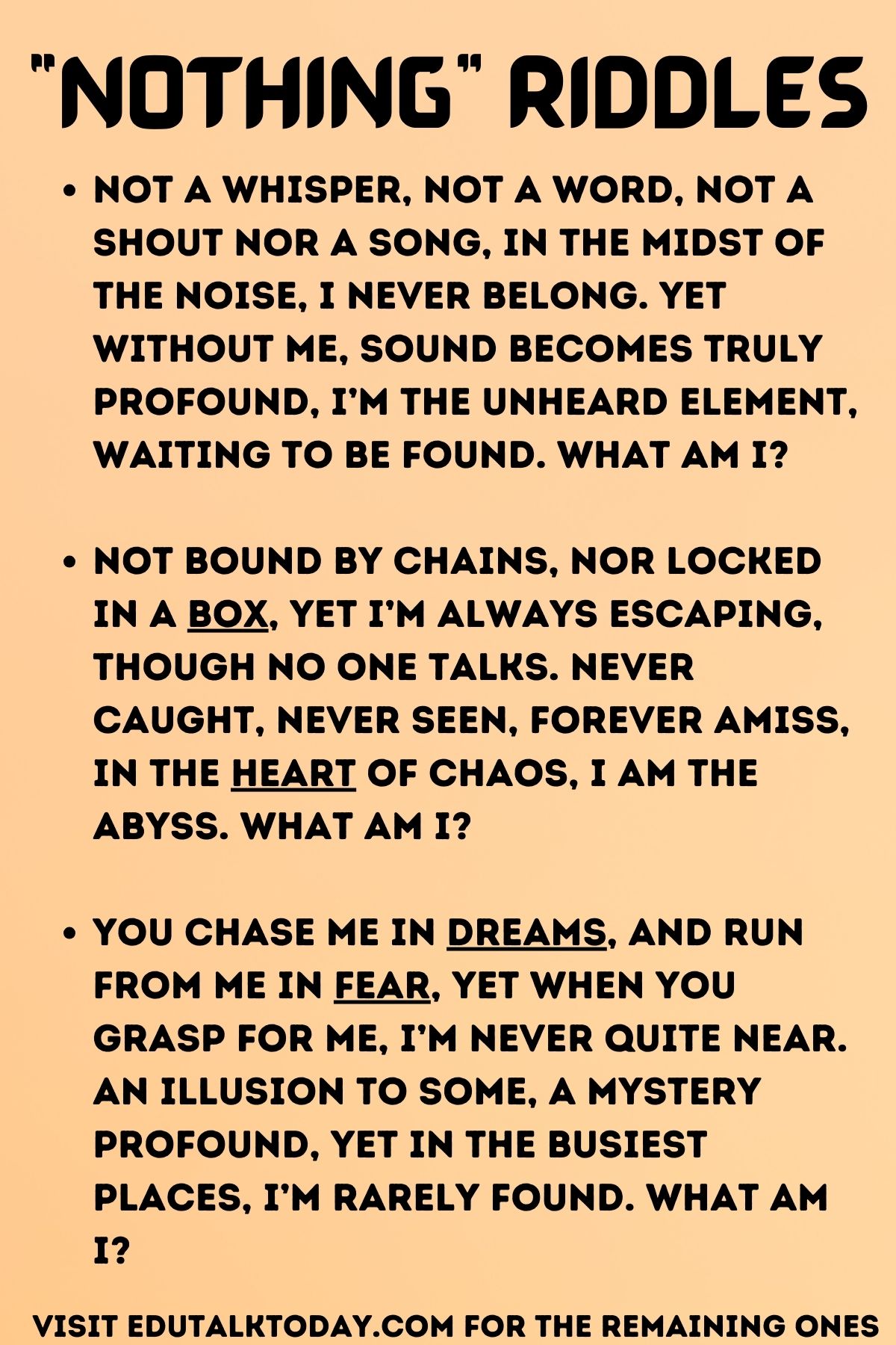 30 Riddles About Nothing - EduTalkToday