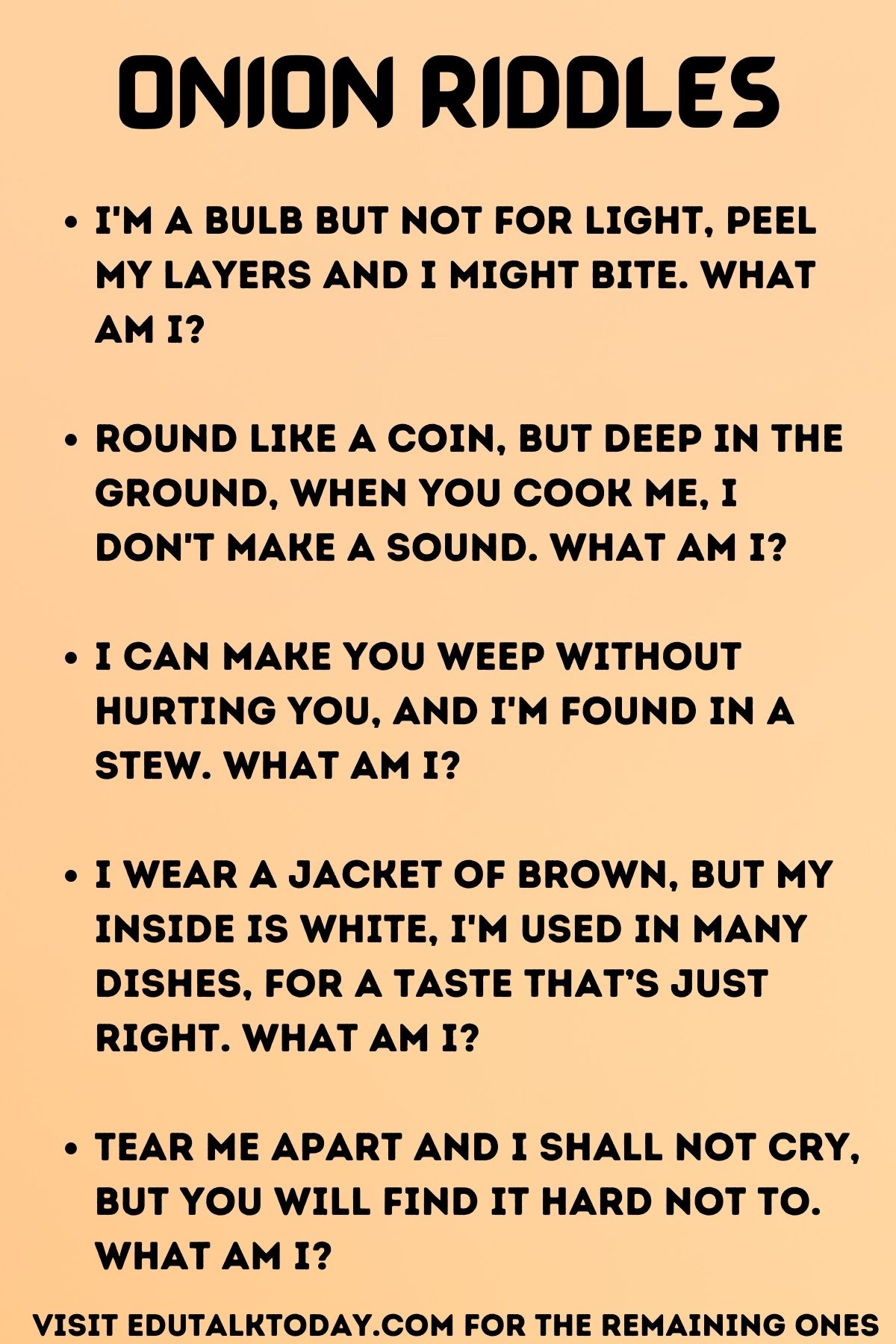 25 Onion Riddles - EduTalkToday