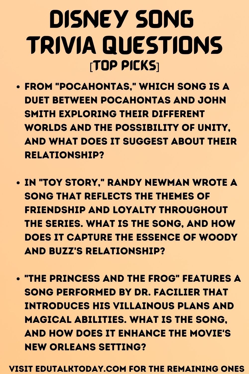 33 Disney Song Trivia Questions - EduTalkToday