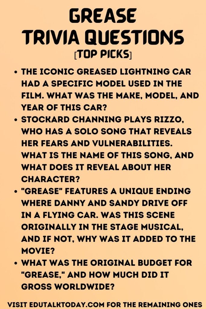 29 Grease Trivia Questions - EduTalkToday