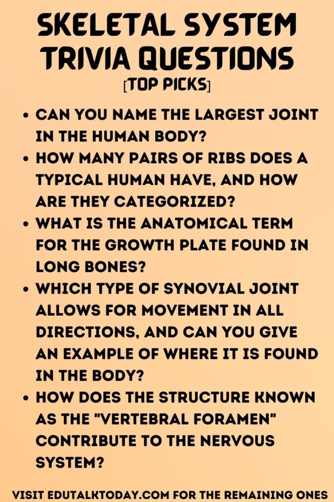 34 Skeletal System Trivia Questions - EduTalkToday