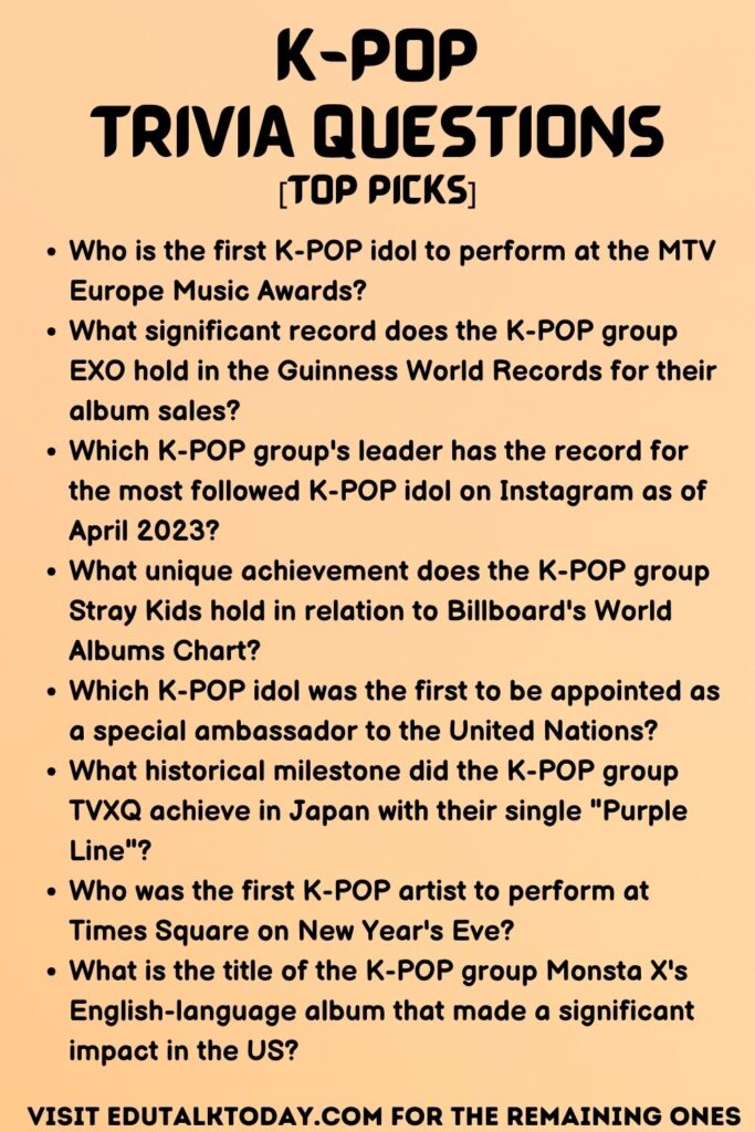 44 K-POP Trivia Questions - EduTalkToday