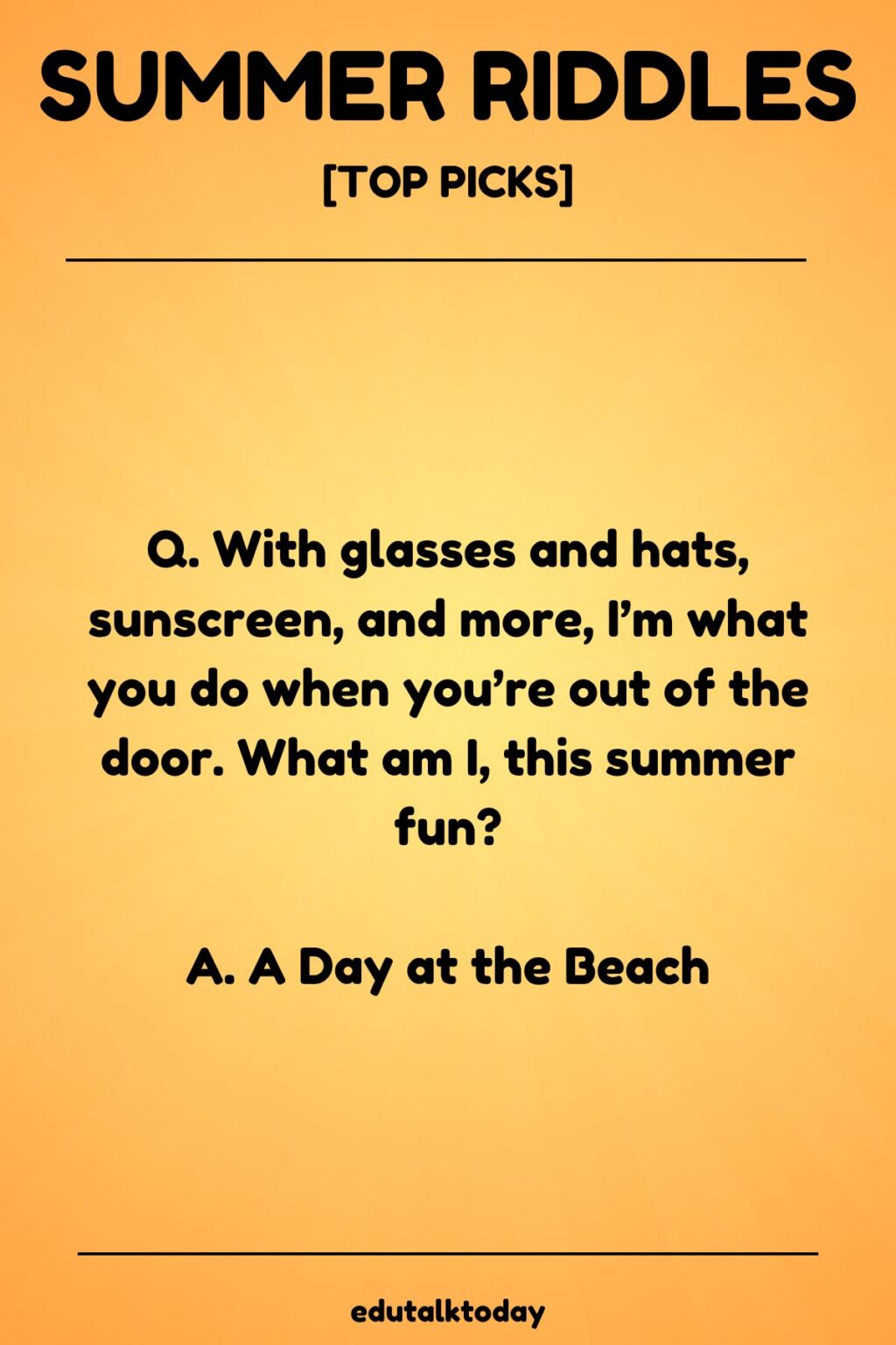 60 Summer Riddles - EduTalkToday