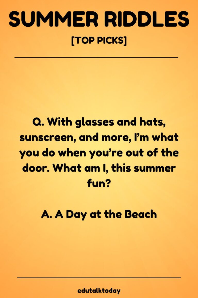 60 Summer Riddles - EduTalkToday