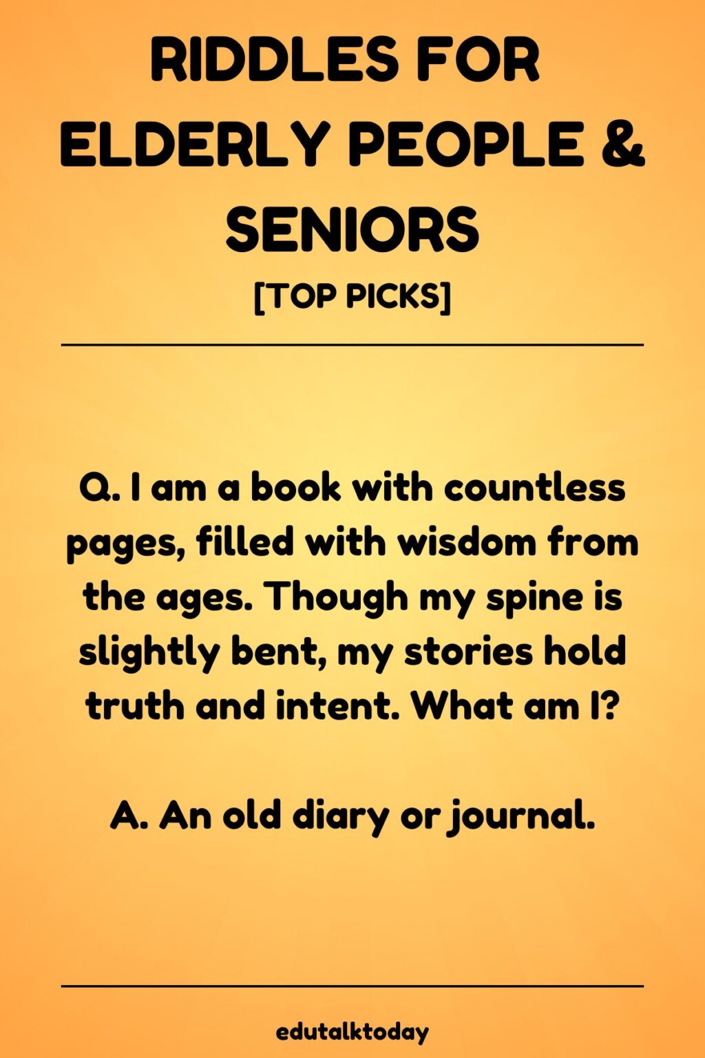 90 Riddles for Elderly People and Seniors - EduTalkToday