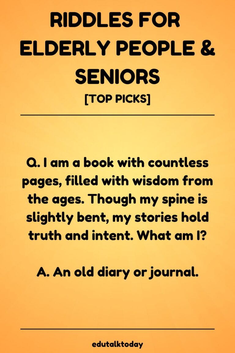 90 Riddles for Elderly People and Seniors - EduTalkToday