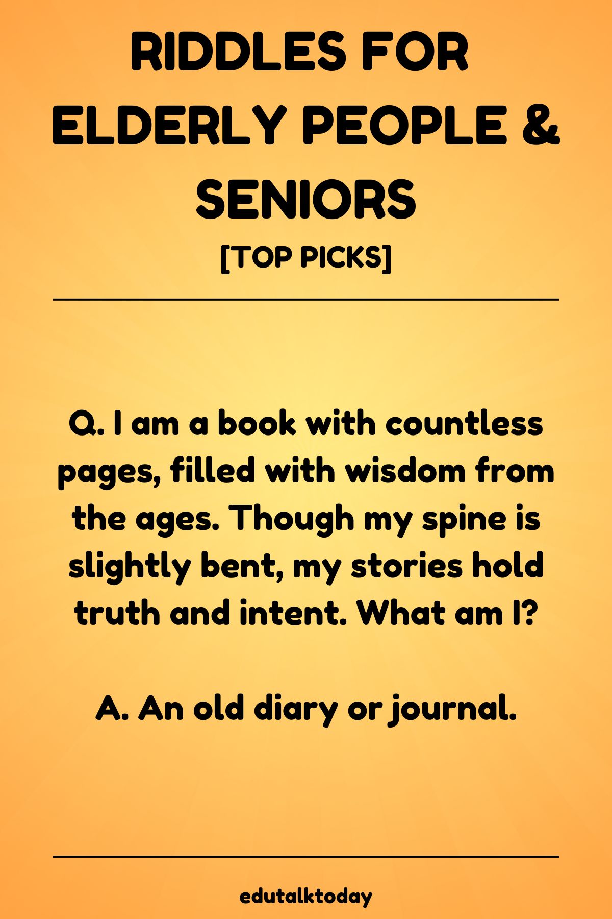 90 Riddles for Elderly People and Seniors - EduTalkToday
