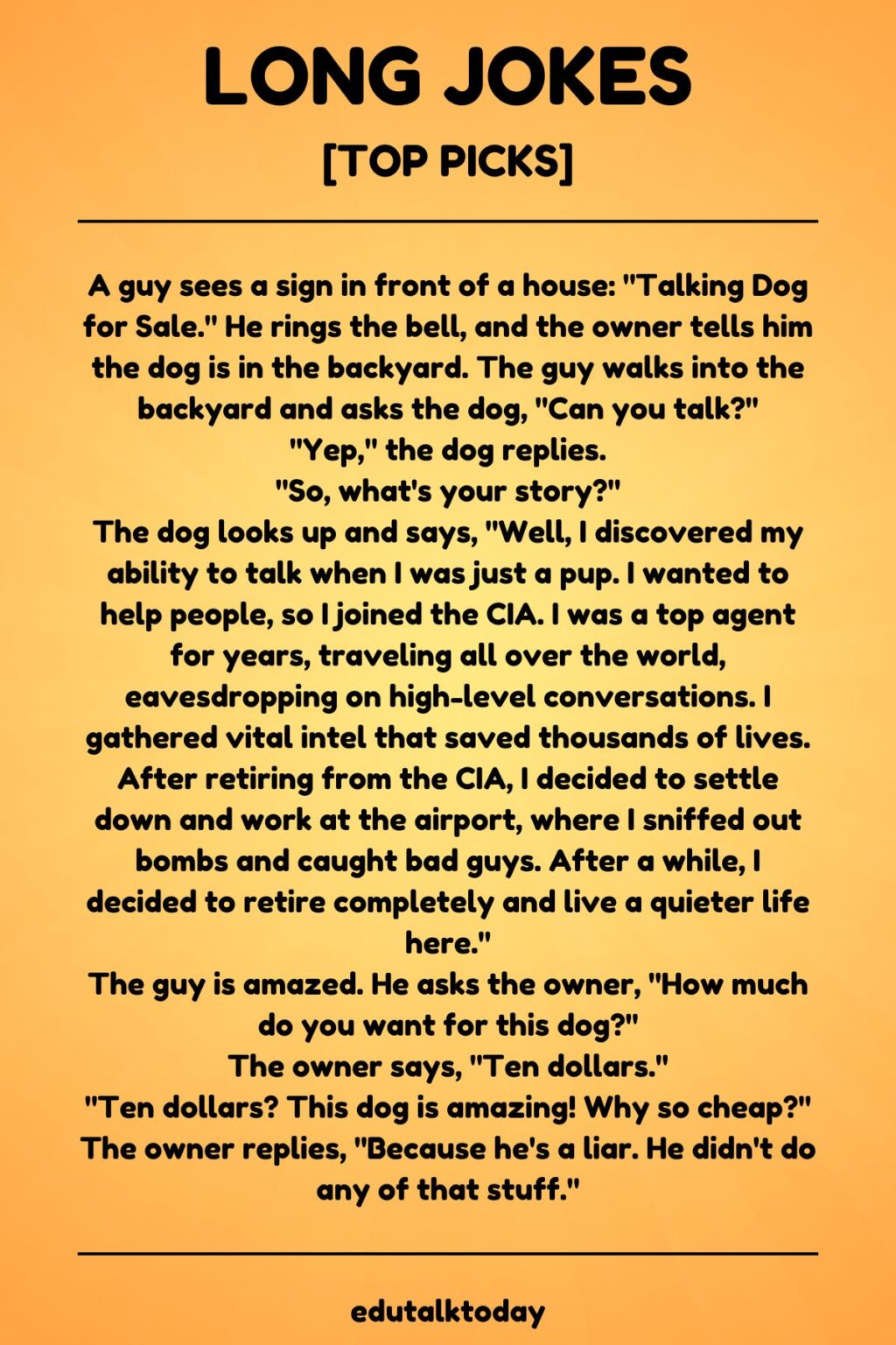 The Best Long Jokes You Can Ever Think Of - EduTalkToday