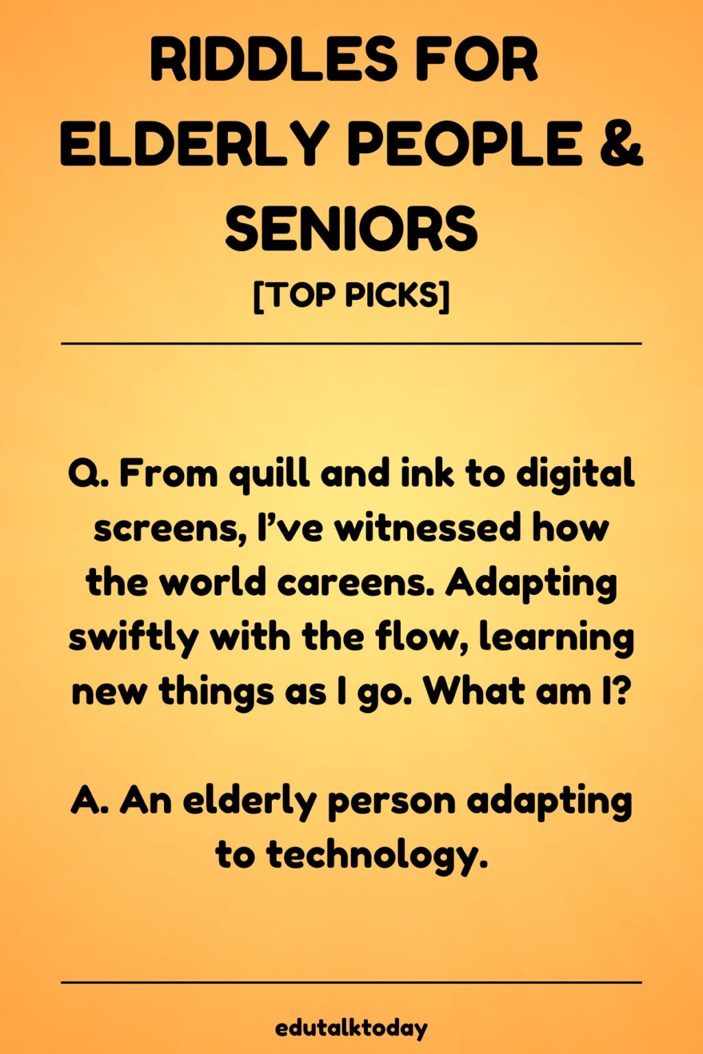 90 Riddles for Elderly People and Seniors - EduTalkToday