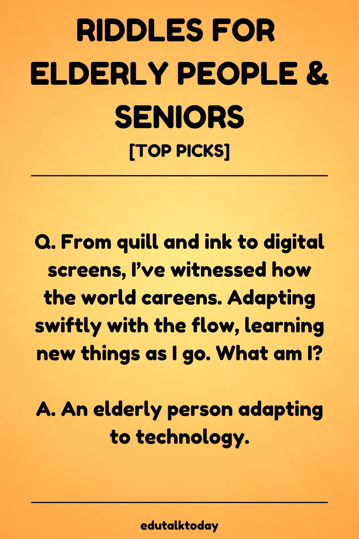90 Riddles for Elderly People and Seniors - EduTalkToday