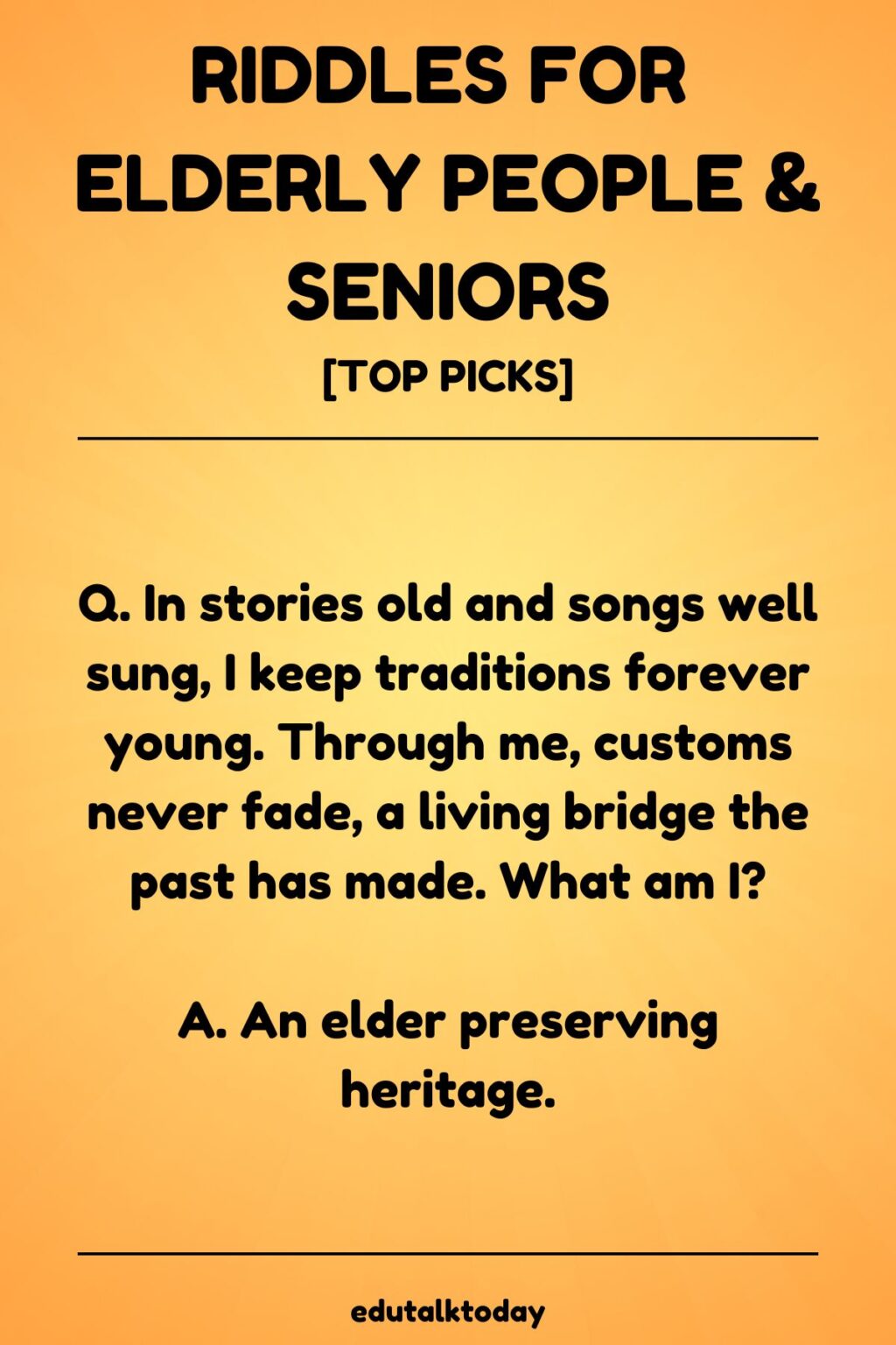 90 Riddles for Elderly People and Seniors - EduTalkToday