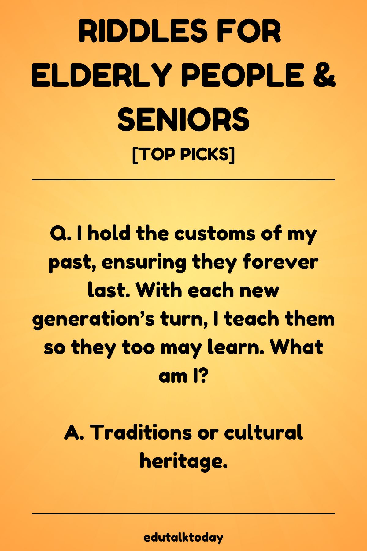 90 Riddles for Elderly People and Seniors - EduTalkToday