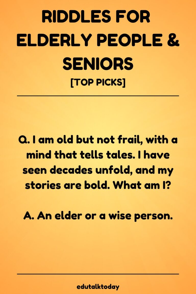 90 Riddles for Elderly People and Seniors - EduTalkToday