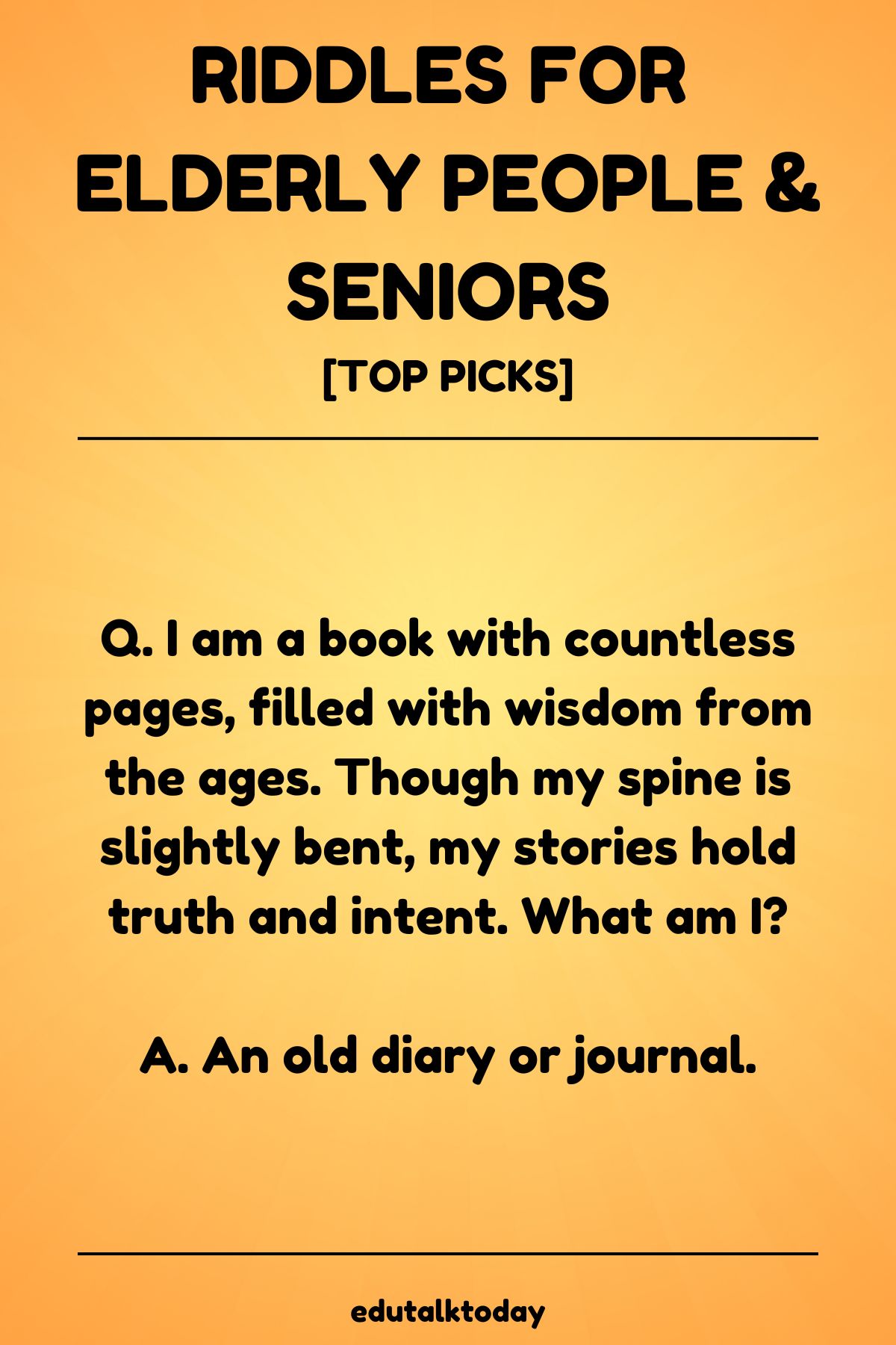 90 Riddles for Elderly People and Seniors - EduTalkToday