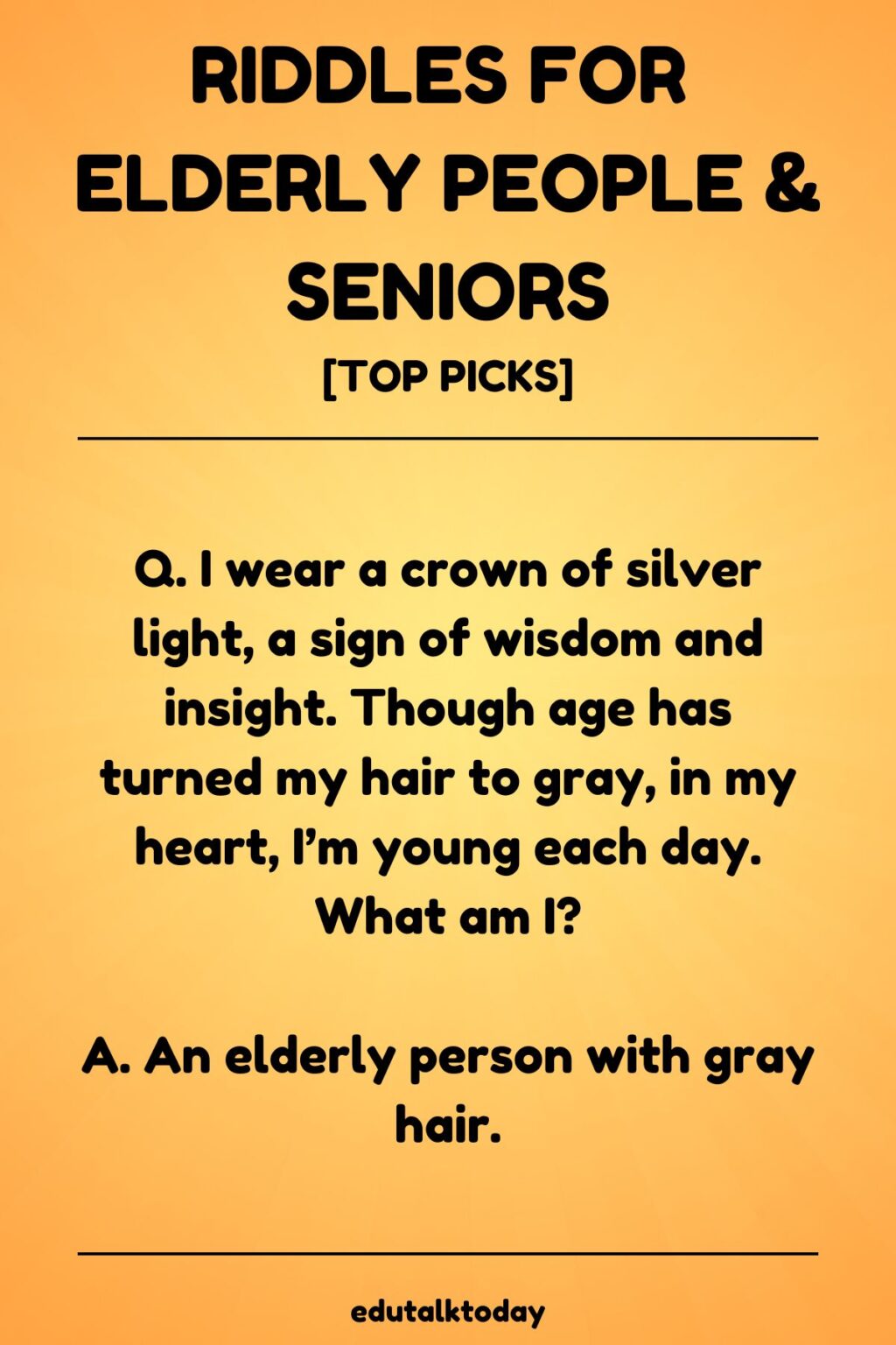 90 Riddles for Elderly People and Seniors - EduTalkToday