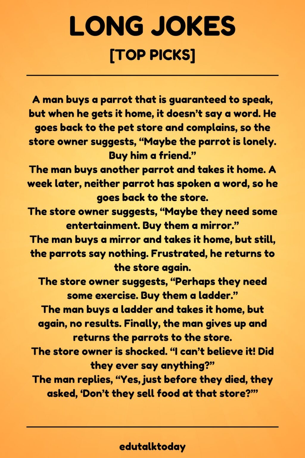 The Best Long Jokes You Can Ever Think Of - EduTalkToday