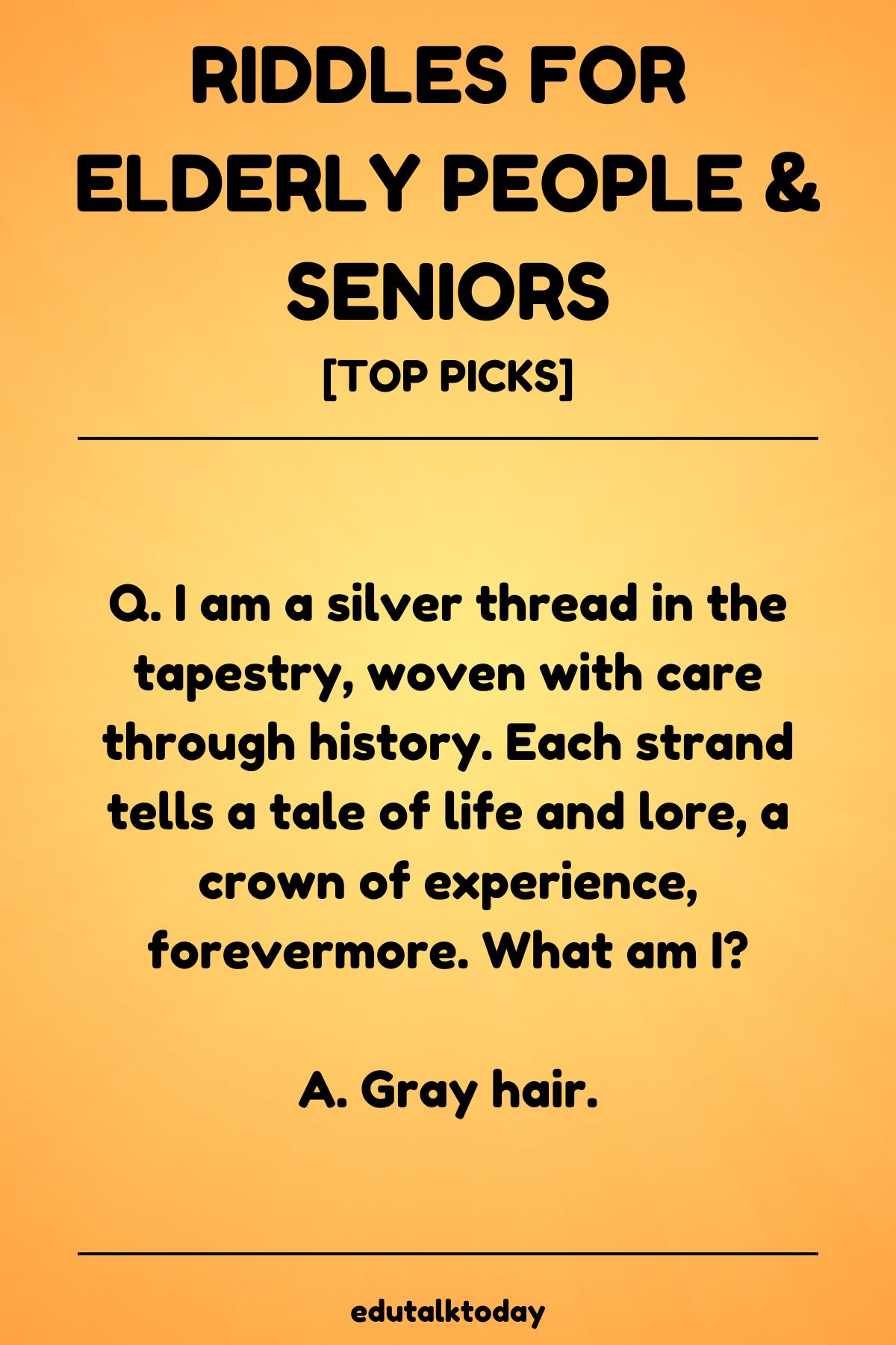 90 Riddles for Elderly People and Seniors - EduTalkToday