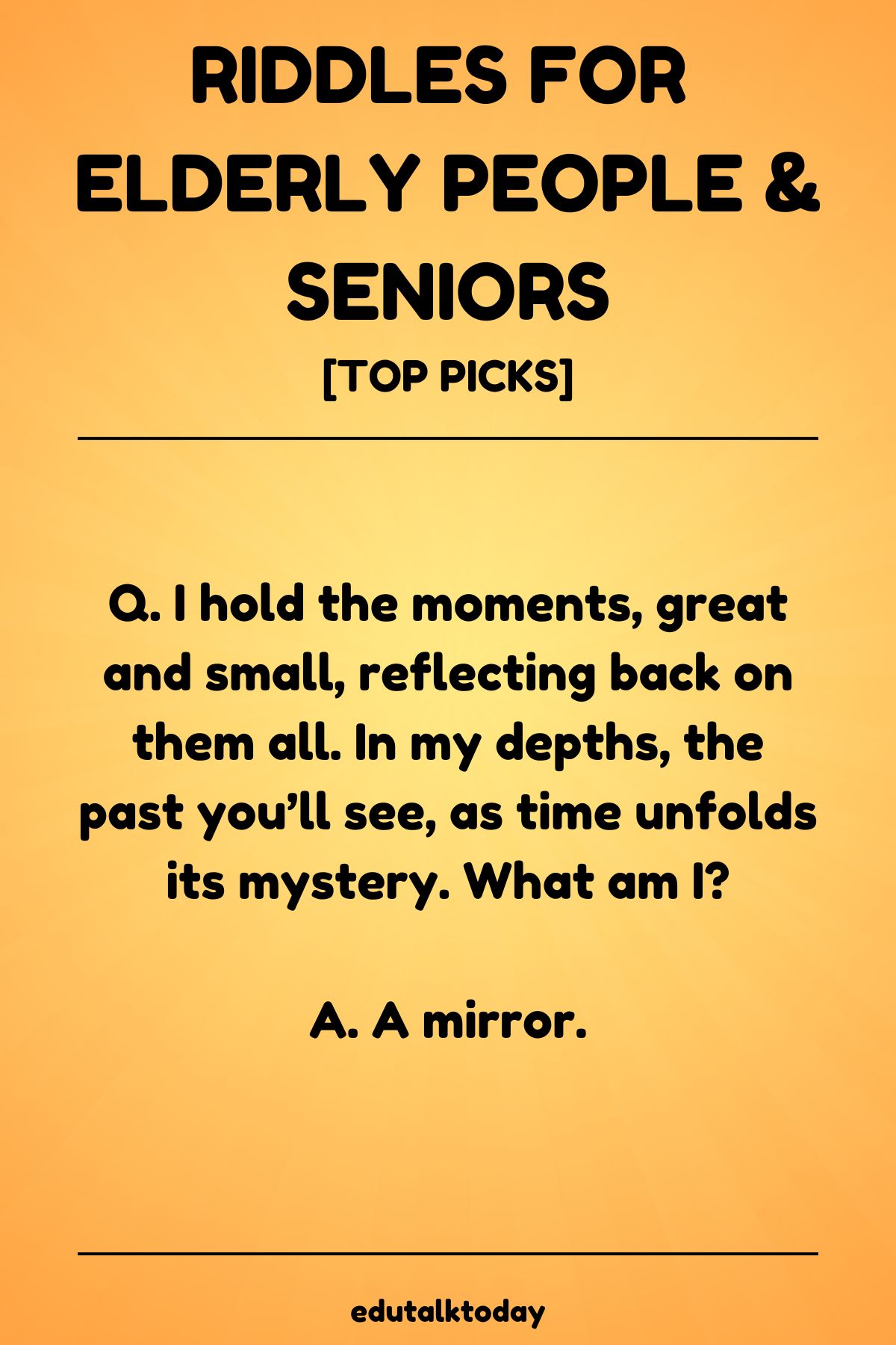 90 Riddles for Elderly People and Seniors - EduTalkToday