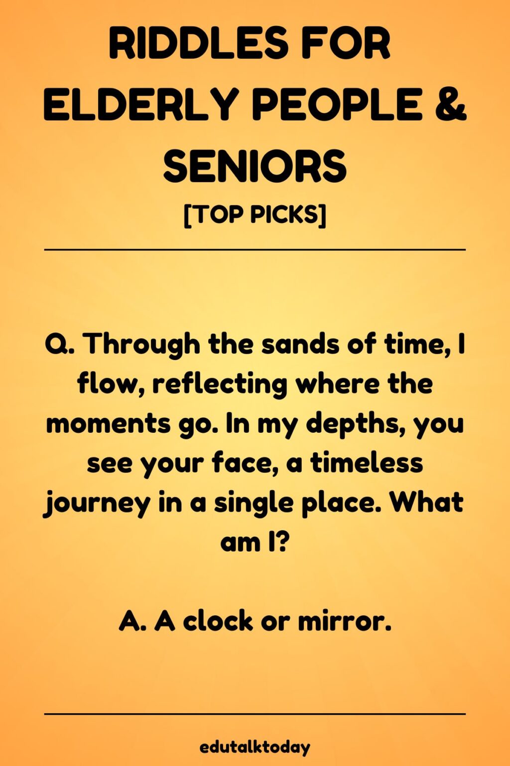 90 Riddles for Elderly People and Seniors - EduTalkToday